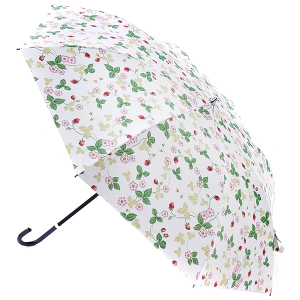 ウェッジウッド（）/ウェッジウッド　晴雨兼用　折りたたみ傘（傘袋付き）ストロベリー インクブルー　【】