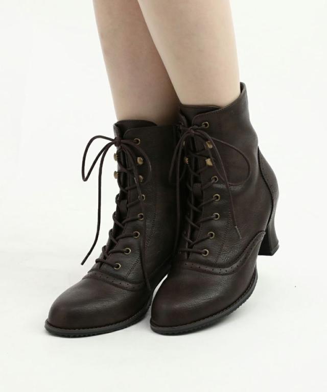 アンアナザーアンジェラス（an another angelus）/レースリボン付きショートブーツ
