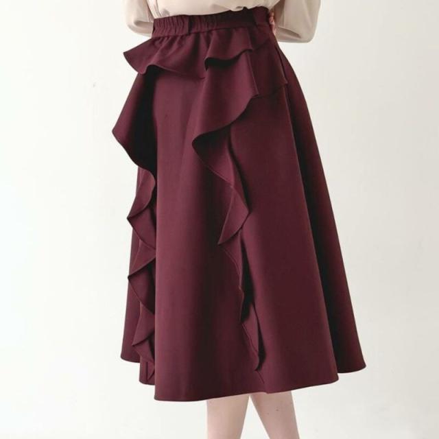 アンアナザーアンジェラス（an another angelus）/【セットアップ可能・洗える】バックフリルフレアースカート