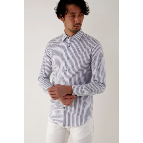 トルネードマート（TORNADO MART）/ZERO by TORNADO MART∴ストレッチブロードストライプシャツ