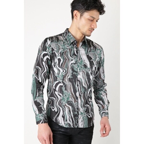 トルネードマート（TORNADO MART）/TORNADO MART∴マーブルフラワープリントシャツ