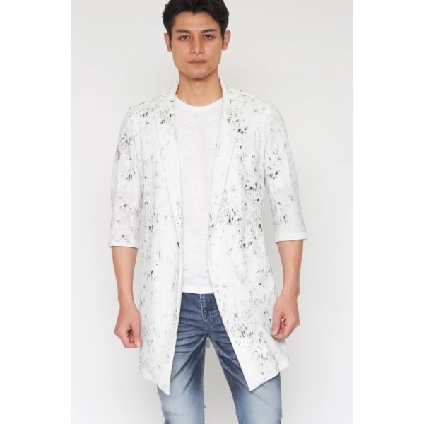 トルネードマート（TORNADO MART）/TORNADO MART∴フラワーフォイルタックストライプ7分袖チェスター