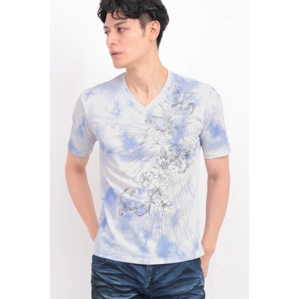 トルネードマート（TORNADO MART）/TORNADO MART∴ムラ転写リリー刺繍風プリントTシャツ