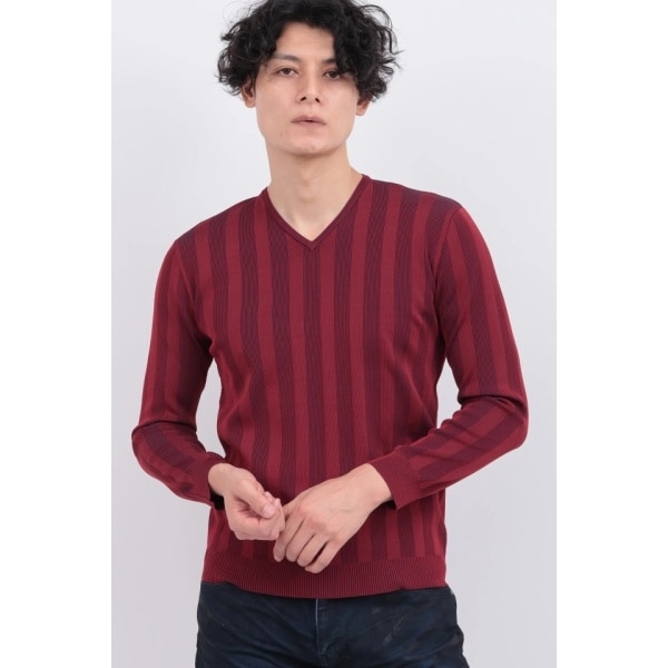 トルネードマート（TORNADO MART）/ストライプテレコVネックKN