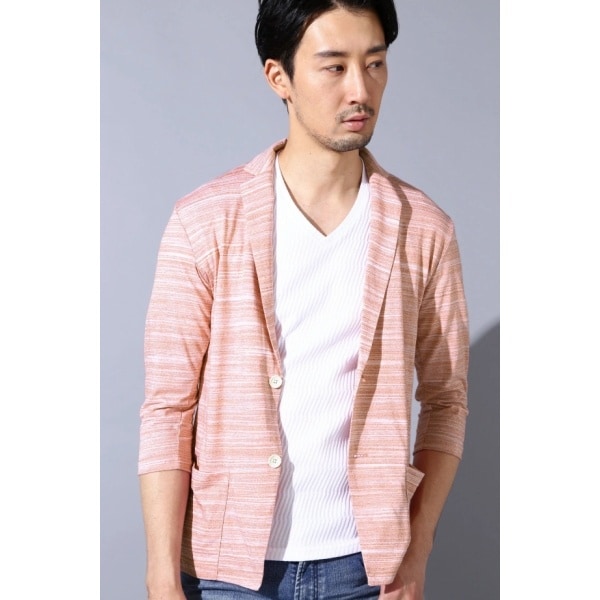 ハイストリート（HIGH STREET）/HIGH STREET∴スラブボーダー天竺7分袖カットJK