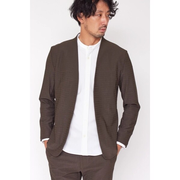 ハイストリート（HIGH STREET）/HIGH STREET∴4WAYバーク柄ノーカラージャケット