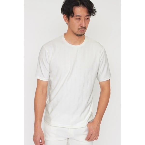 ハイストリート（HIGH STREET）/HIGH STREET∴ケーブル柄クルーネック半袖Ｔシャツ