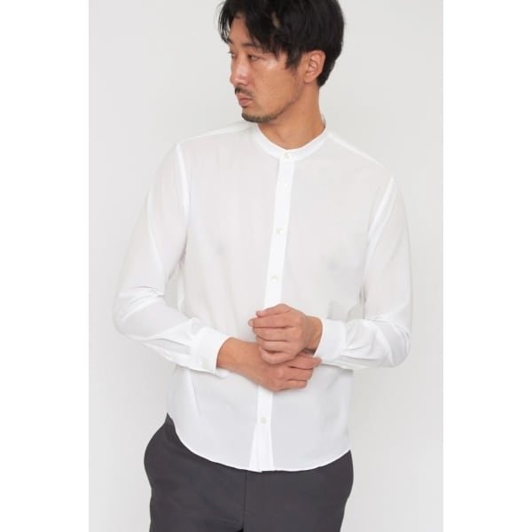 ハイストリート（HIGH STREET）/HIGH STREET∴2WAYストレッチマイクロチェックバンドカラーシャツ