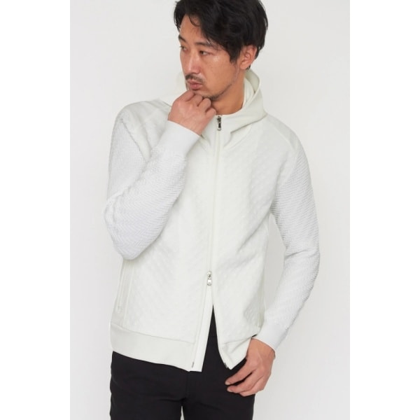 ハイストリート（HIGH STREET）/HIGH STREET∴キルトブリスターニットコンビフーディーブルゾン