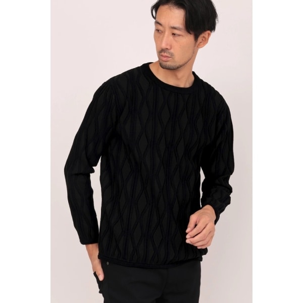 ハイストリート（HIGH STREET）/HIGH STREET∴ケーブルモールリンクスクルーネックニット