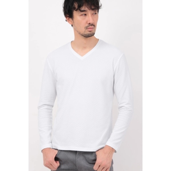 ハイストリート（HIGH STREET）/HIGH STREET∴RIPAトライアングルモノグラム長袖Vネックカットソー