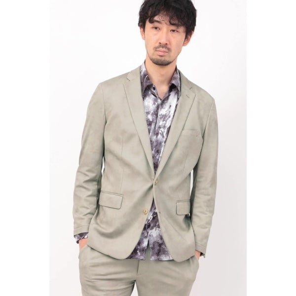 ハイストリート（HIGH STREET）/HIGH STREET∴ストレッチレザー調プリントジャケット