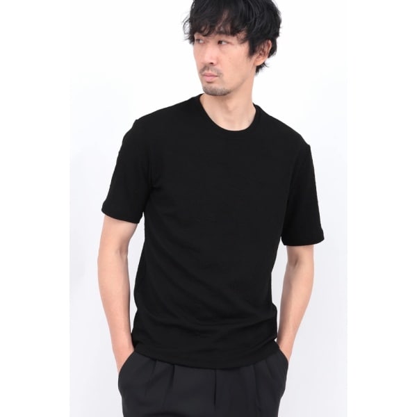 ハイストリート（HIGH STREET）/HIGH STREET∴ウォールふくれジャカード半袖クルーネックカットソー