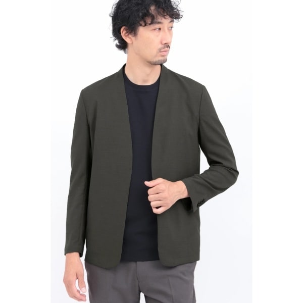 ハイストリート（HIGH STREET）/HIGH STREET∴リフラクスエコストレッチノーカラージャケット