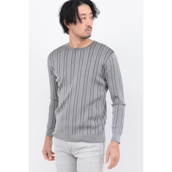 ハイストリート（HIGH STREET）/ＨＩＧＨ ＳＴＲＥＥＴ∴ブライトランダムテレコクルーネックＫＮ