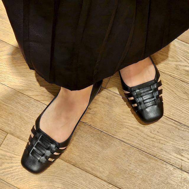 ノイエディフュージョン（neue diffusion）/スクエアトゥグルカパンプス  / ND24042