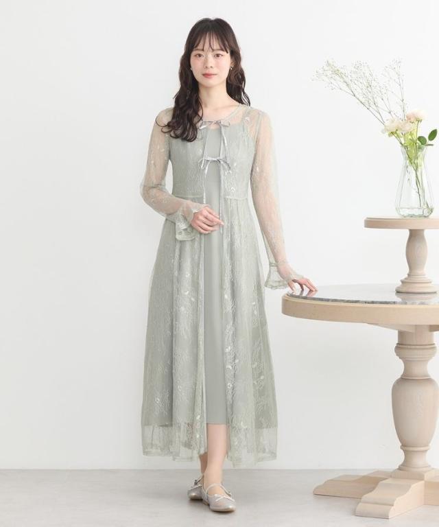 アースミュージック＆エコロジー（earth music&ecology）/SET2点レースワンピース＋キャミワンピース