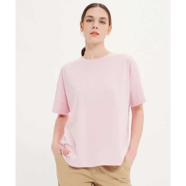 エーグル（AIGLE）/UVカット オーガニックコットン ドロップショルダー クルーネック半袖Tシャツ