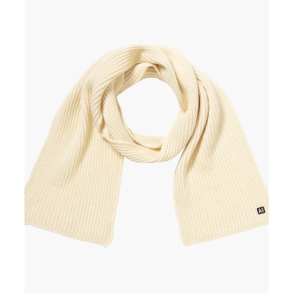 エーグル（AIGLE）/Made in France ワンポイントロゴ刺繍 ウール リブマフラー / ウールストール