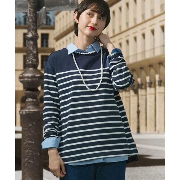 エーグル（AIGLE）/マリンストライプ ロングスリーブボーダーTシャツ RP 長袖Tシャツ