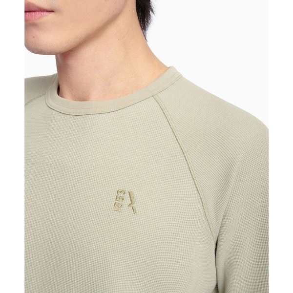 エーグル（AIGLE）/UVカット 吸水速乾 ラグランスリーブ ワンポイント刺繍ロゴ ワッフル半袖ニットTシャツ