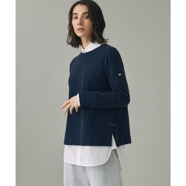 エーグル（AIGLE）/サイドスリットボタン クルーネックフリースプルオーバー