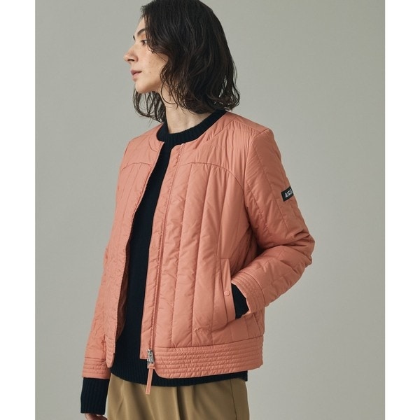 エーグル（AIGLE）/撥水 REPREVE キルティング中綿 ノーカラージャケット / マフラー付き