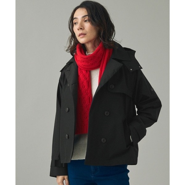 エーグル（AIGLE）/GORE TEX ゴアテックス 防風 防水 透湿 2レイヤー ショートトレンチコート / フード脱着