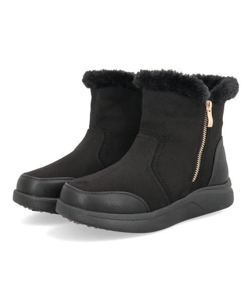 アスビー（ASBee）/heal me ヒールミー サイドジップボアブーツ 耐水/滑りにくい/ガラス繊維配合ソール/幅広3E