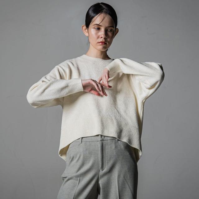 ラエフ（la．f．．．）/【大きいサイズ】華やかショート丈フェザーニット