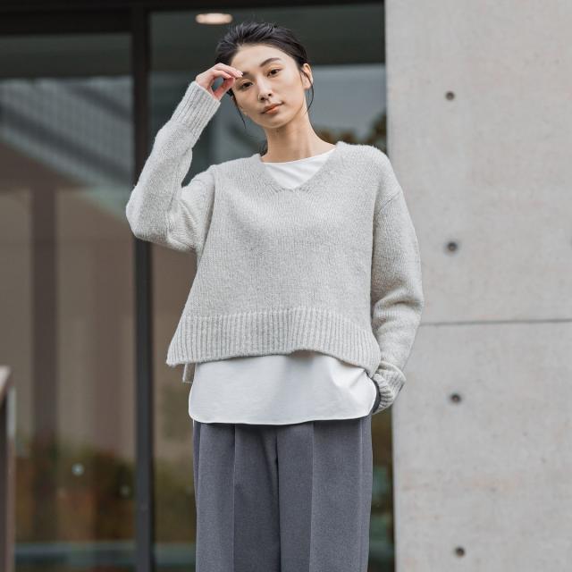 ラエフ（la．f．．．）/【大きいサイズ】ローゲージラメコンパクトニットプルオーバー