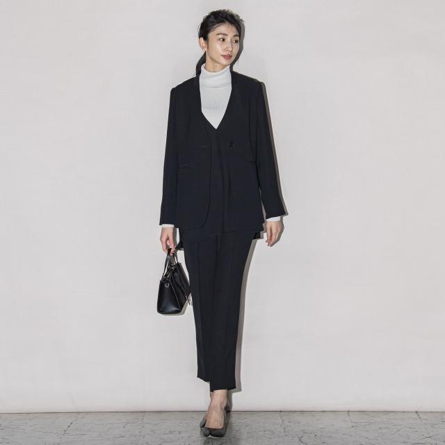 ラエフ（la．f．．．）/【大きいサイズ】ダブルクロス2WAYジャケット≪手洗い可能/セットアップ対応≫