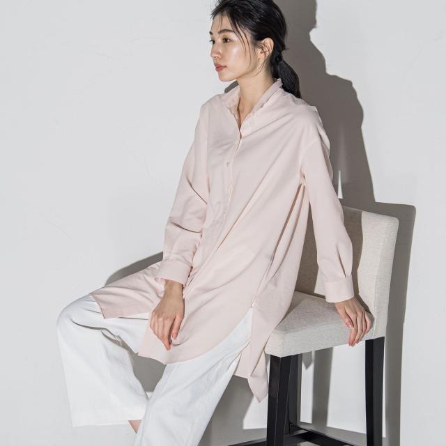 ラエフ（la．f．．．）/【大きいサイズ】ボタニカルダイサッカーチュニックシャツブラウス≪洗濯機で洗える≫