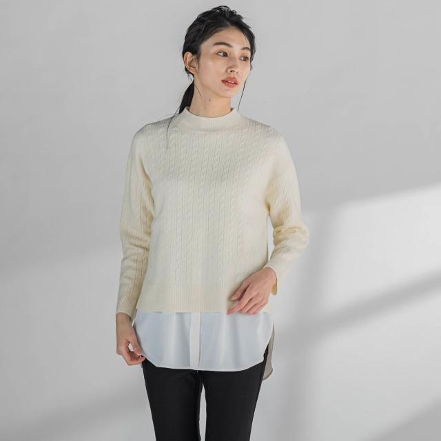 【NEW】ラエフ（la．f．．．）/【大きいサイズ】ケーブルニット