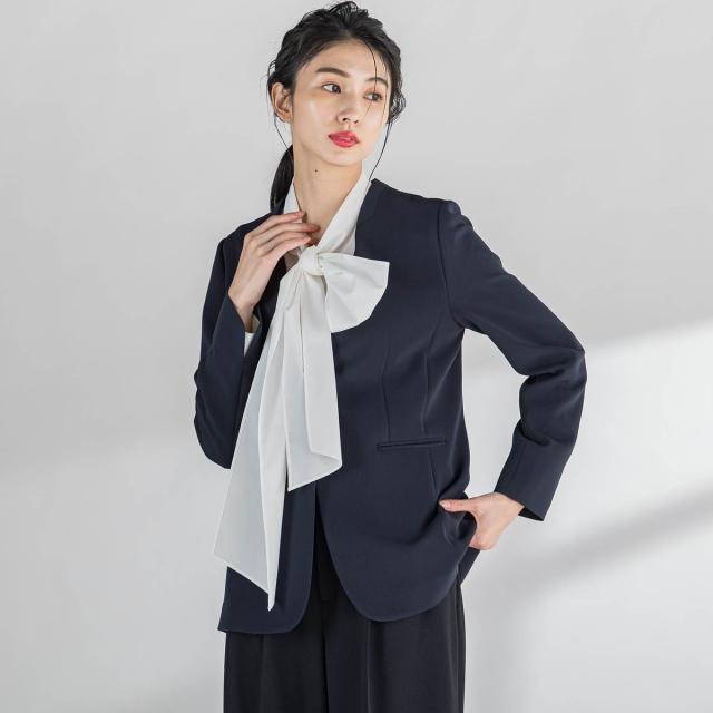 ラエフ（la．f．．．）/【大きいサイズ】ダブルクロスジャケット≪手洗い可能≫