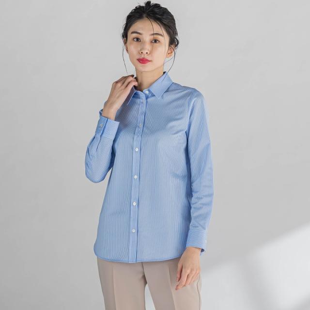 ラエフ（la．f．．．）/【大きいサイズ】L　ストライプシャツ≪洗濯機で洗える≫