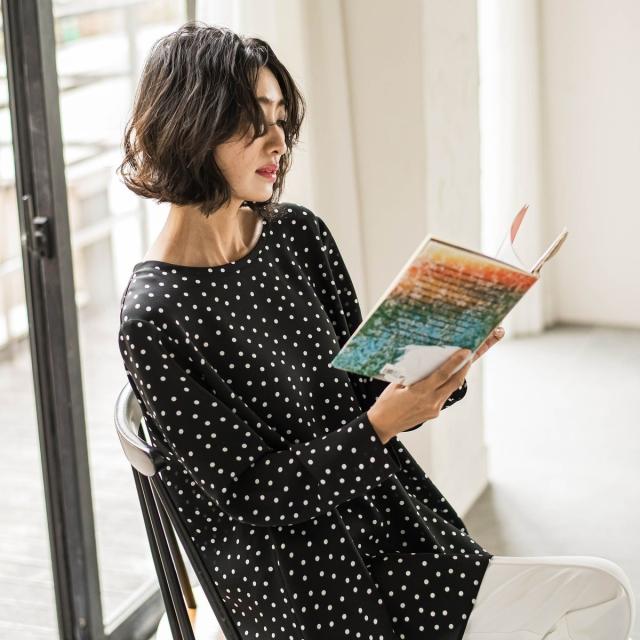 ラエフ（la．f．．．）/【大きいサイズ】【biyori】”着心地さらっと”万能フレアチュニック≪洗濯機で洗える≫