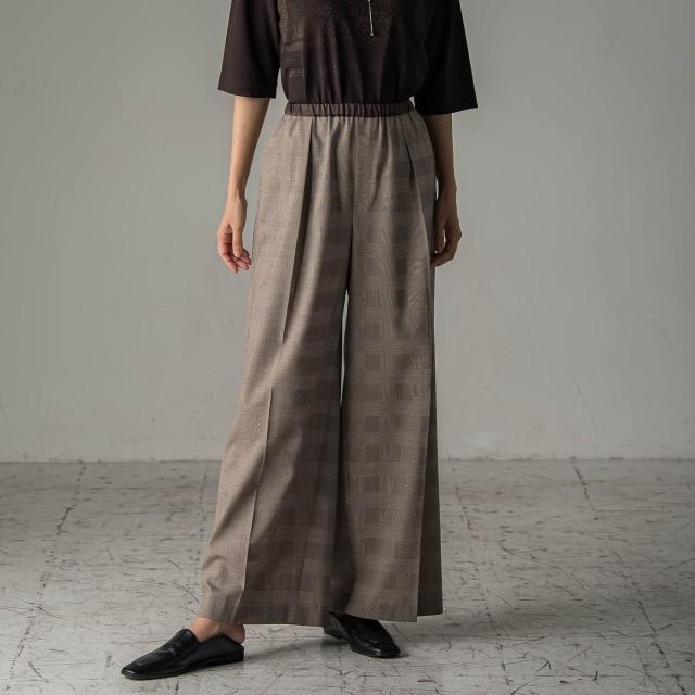 ラエフ（la．f．．．）/【大きいサイズ】グレンチェックパンツ≪洗濯機で洗える≫