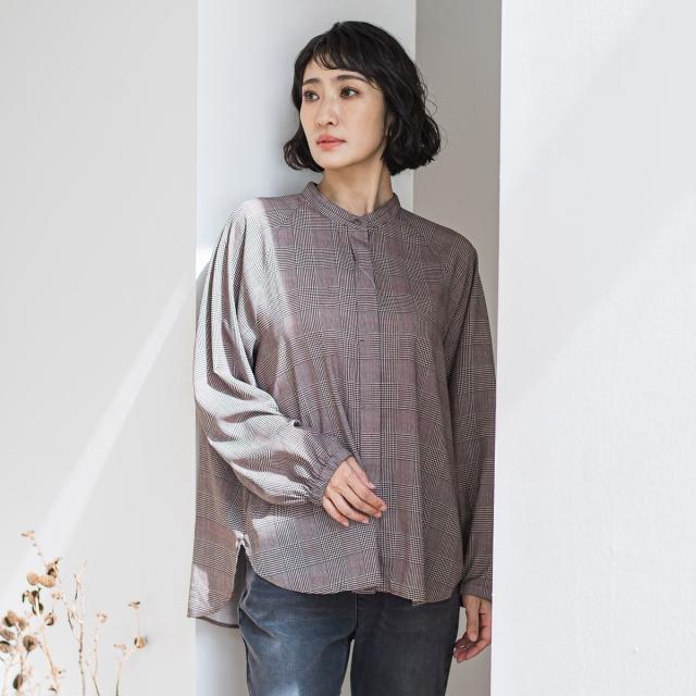ラエフ（la．f．．．）/【大きいサイズ】ジョーゼットチェックブラウス≪洗濯機で洗える≫