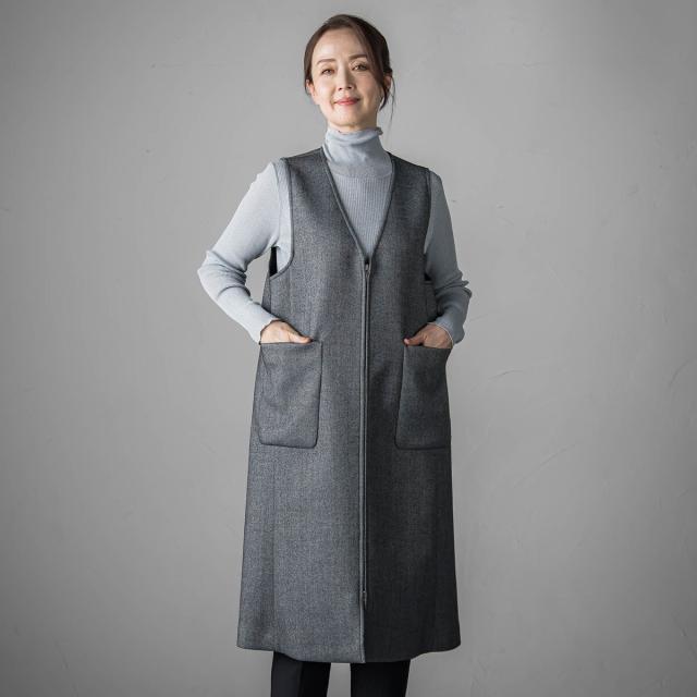 ラエフ（la．f．．．）/【大きいサイズ】ウールツイードボンディングジャンスカ