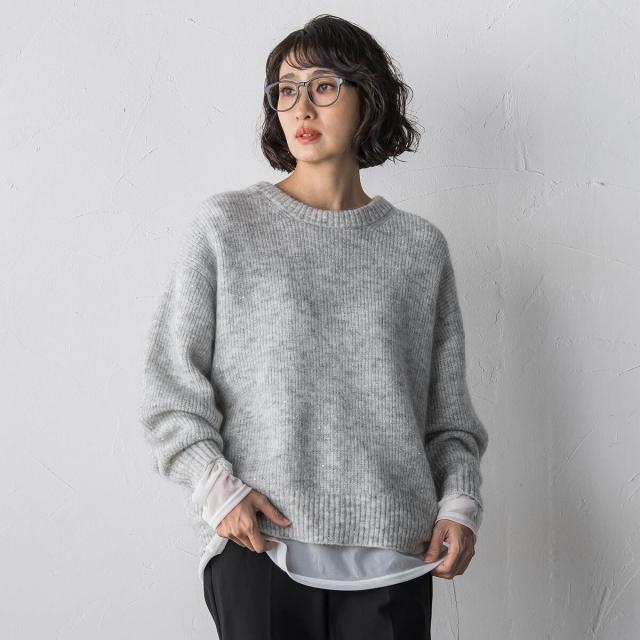 【NEW】ラエフ（la．f．．．）/【大きいサイズ】モヘヤスパンコールニット