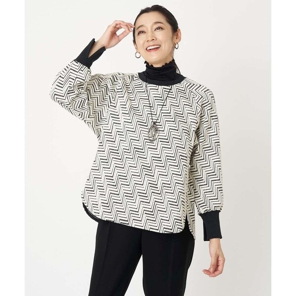 ジョルジュ・レッシュ（ES RECH）/[日本製]ジグザグジャガードプルオーバー