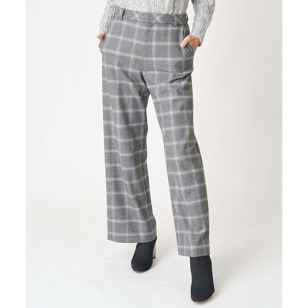 ジョルジュ・レッシュ（ES RECH）/[日本製]両面起毛チェックワイドストレートラメパンツ