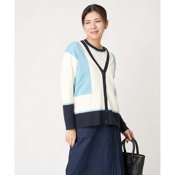 ジョルジュ・レッシュ（ES RECH）/[アンサンブル対応]カラーブロックニットカーディガン