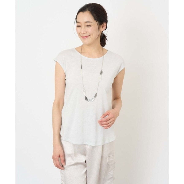 ジョルジュ・レッシュ（ES RECH）/[日本製]ラメフライスフレンチスリーブカットソー