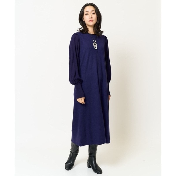 ジョルジュ・レッシュ（ES RECH）/ウールスムースジャージーボリュームスリーブワンピース