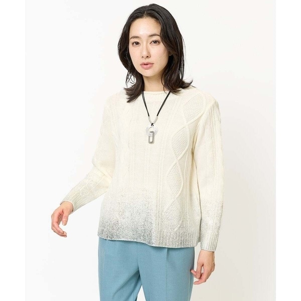 ジョルジュ・レッシュ（ES RECH）/グラデーション箔プリントケーブルニット