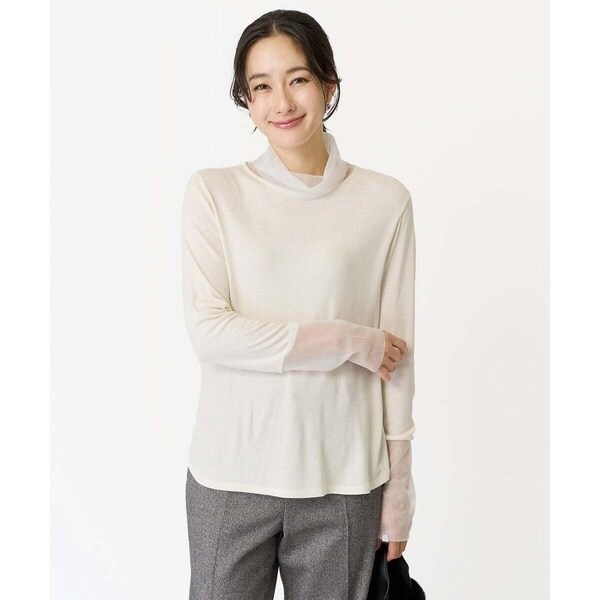 ジョルジュ・レッシュ（ES RECH）/[日本製]チュールドッキングハイネックカットソー