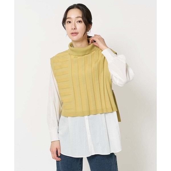 ジョルジュ・レッシュ（ES RECH）/[2点セット]リブニットベスト＆バンドカラーブラウス