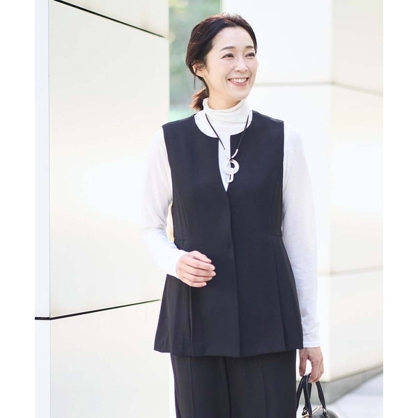 ジョルジュ・レッシュ（ES RECH）/[セットアップ対応]スリットネックプリーツジレ